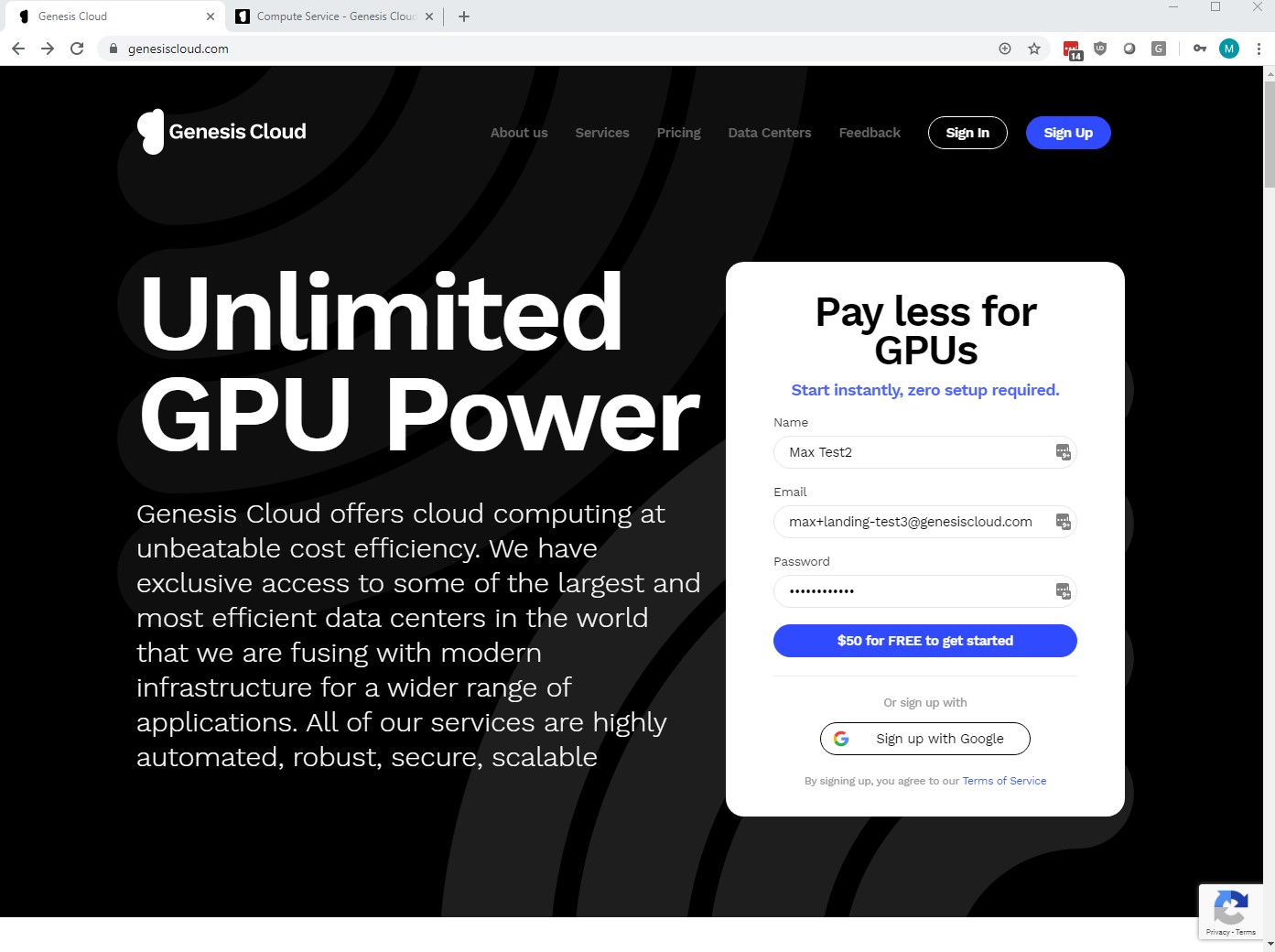 Genesis Cloud | PitchWall