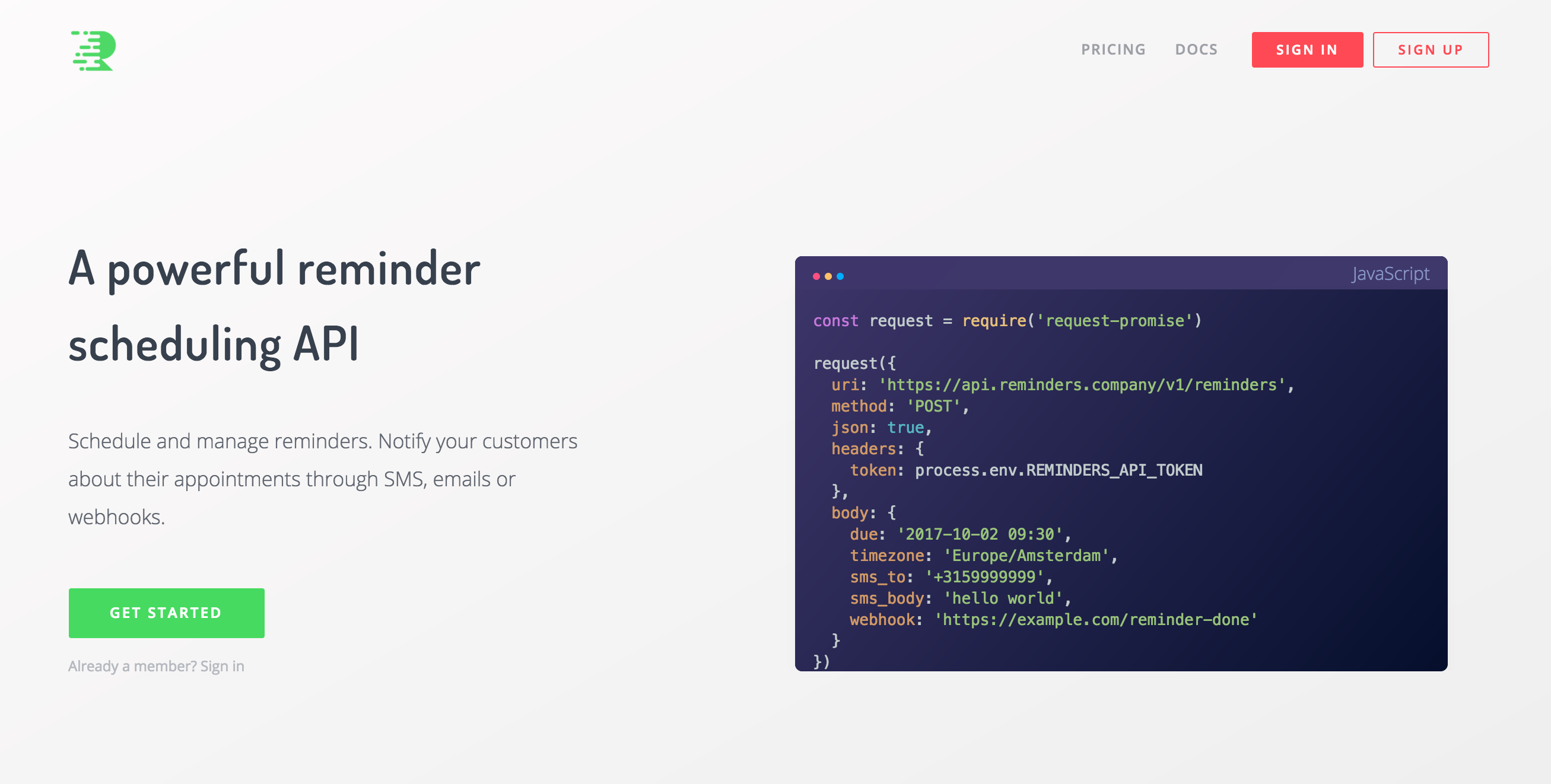 Reminders API | PitchWall