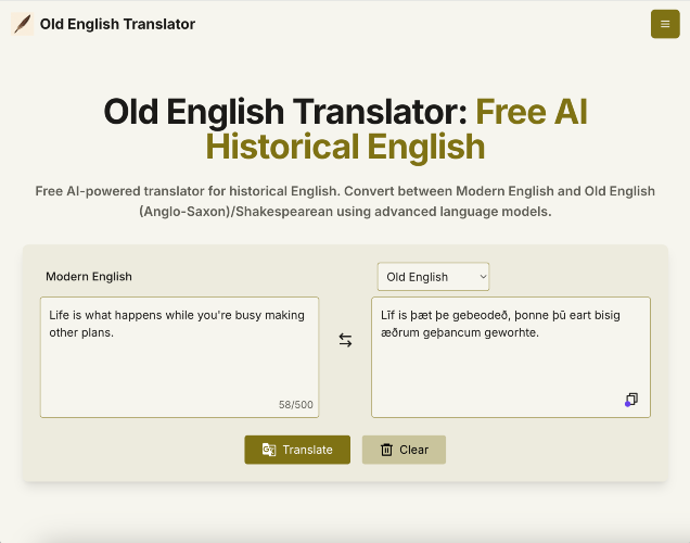 Old English Translator | PitchWall